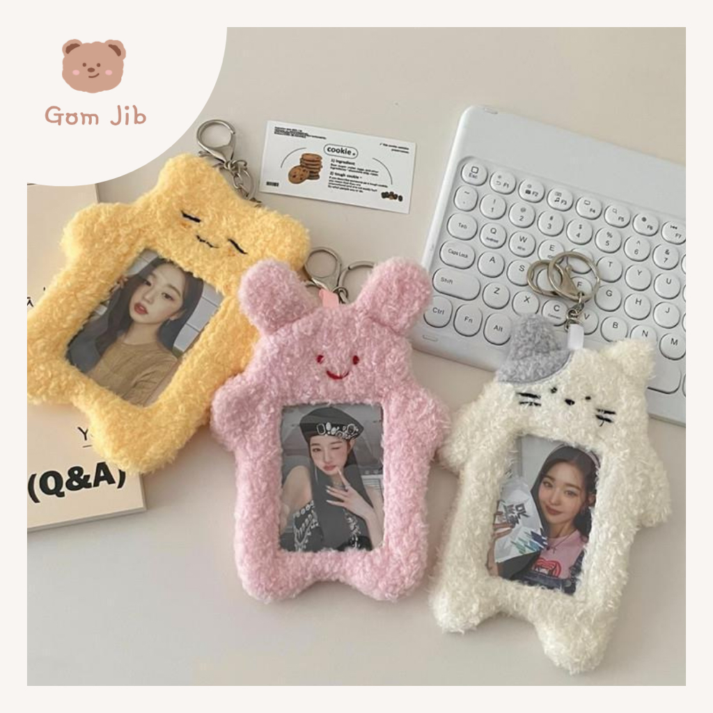 Jual Plush Photocard Rabbit Cat / PC Holder / Holder ID / Lanyard ...