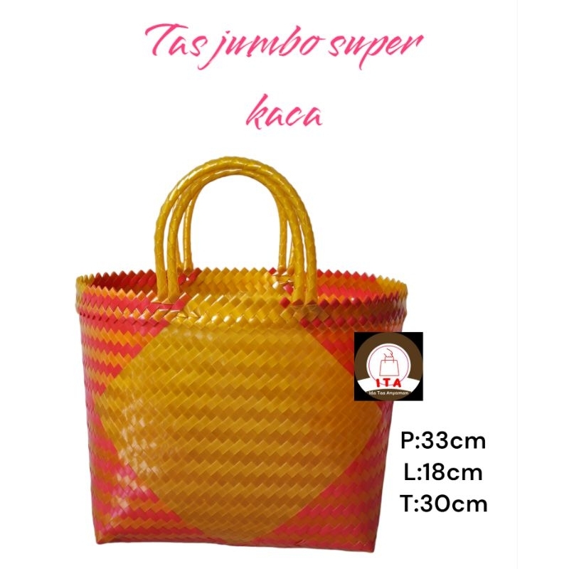 Jual Tas anyaman plastik/TAS ANYAMAN JUMBO SUPER KACA/Tas belanja/tas ...