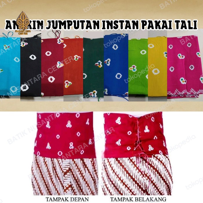 Jual Angkin instan / Obby instan Motif jumputan pakai tali tinggal ...