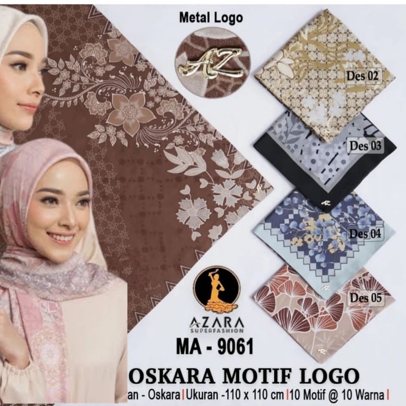 Jual hijab segiempat oskara azara motif metal logo voal lasercut ukuran ...