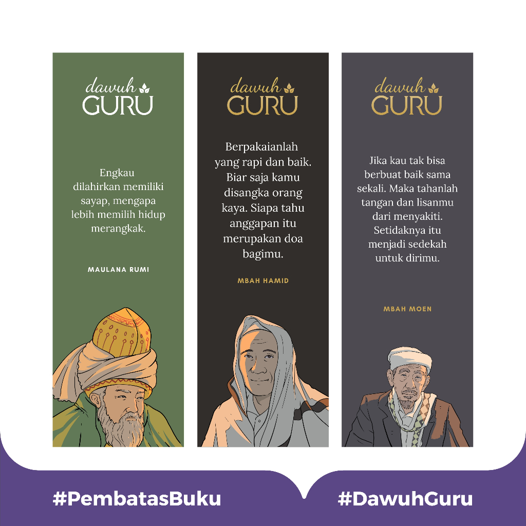 Jual Pembatas Buku | Pembatas Al Quran | Quote Ilustrasi Dawuh Guru ...