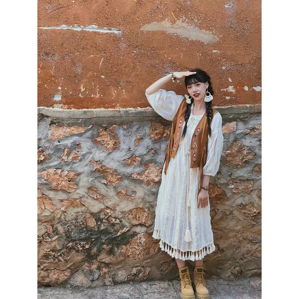 Jual READY STOCK SAF - OUTER ONLY - BONITA vest brown bohemian outer ...