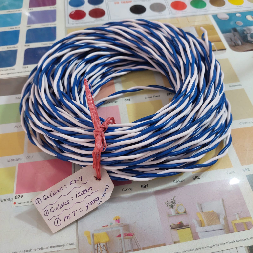 Jual Kabel Listrik , Kabel Speaker 2 x 1,5 mm Warna Biru Putih | Shopee ...
