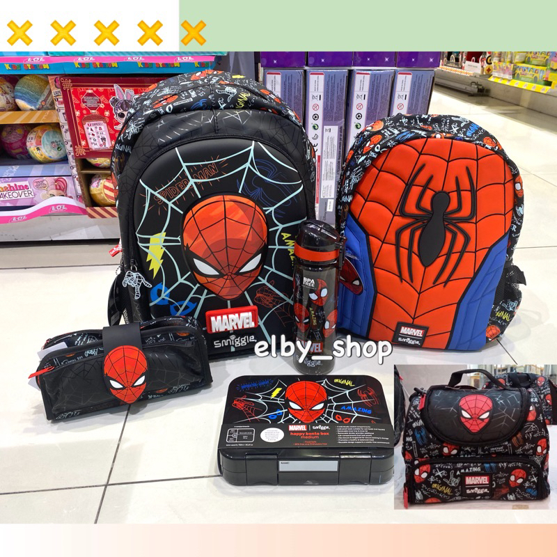 Jual Ready Smiggle Original Spider - Man Backpack bento pencil drink ...