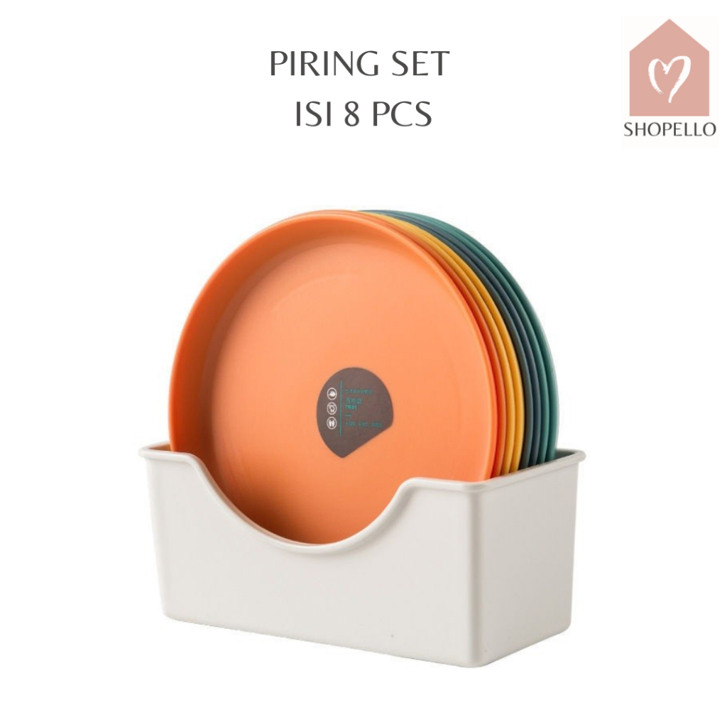Jual Shopello Piring Set Isi 8 Pcs Piring Plastik Piring Snack Piring ...