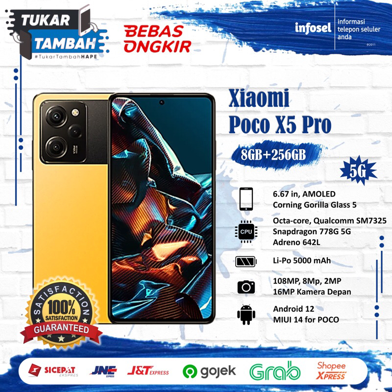 Jual POCO X5 PRO 5G 8/256GB YELLOW AMOLED GARANSI RESMI | Shopee Indonesia