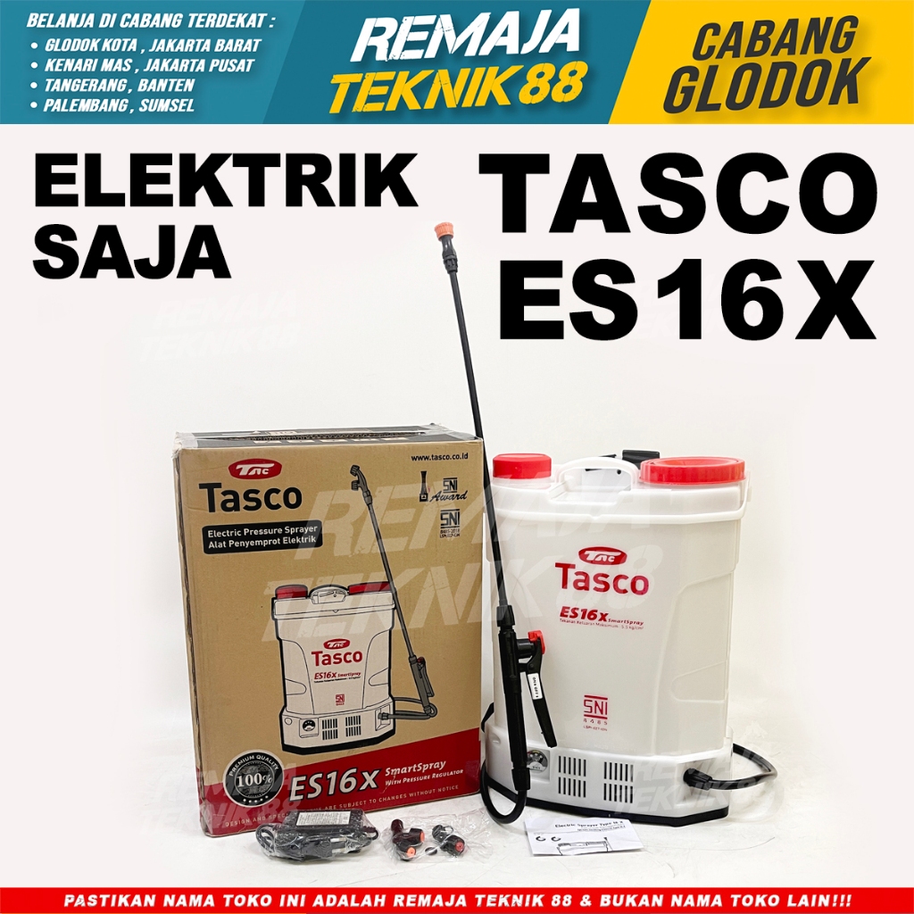 Jual ALAT SEMPROT HAMA PESTISIDA SPRAYER ELEKTRIK BATERAI TASCO ES 16 X ...