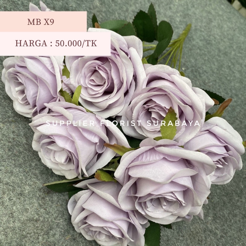 Jual [9 KEPALA] MB MAWAR X9 BUNGA PALSU MAWAR HOLLAND PREMIUM ...