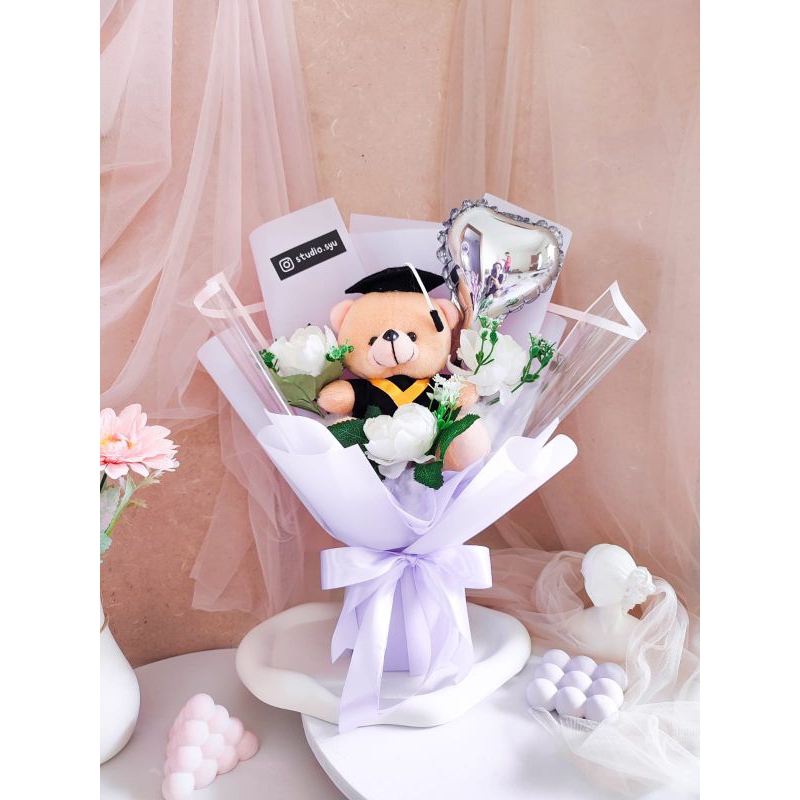 Jual BUKET BONEKA WISUDA MINI/ BUKET WISUDA MINI/ BUCKET BUNGA PLASTIK ...