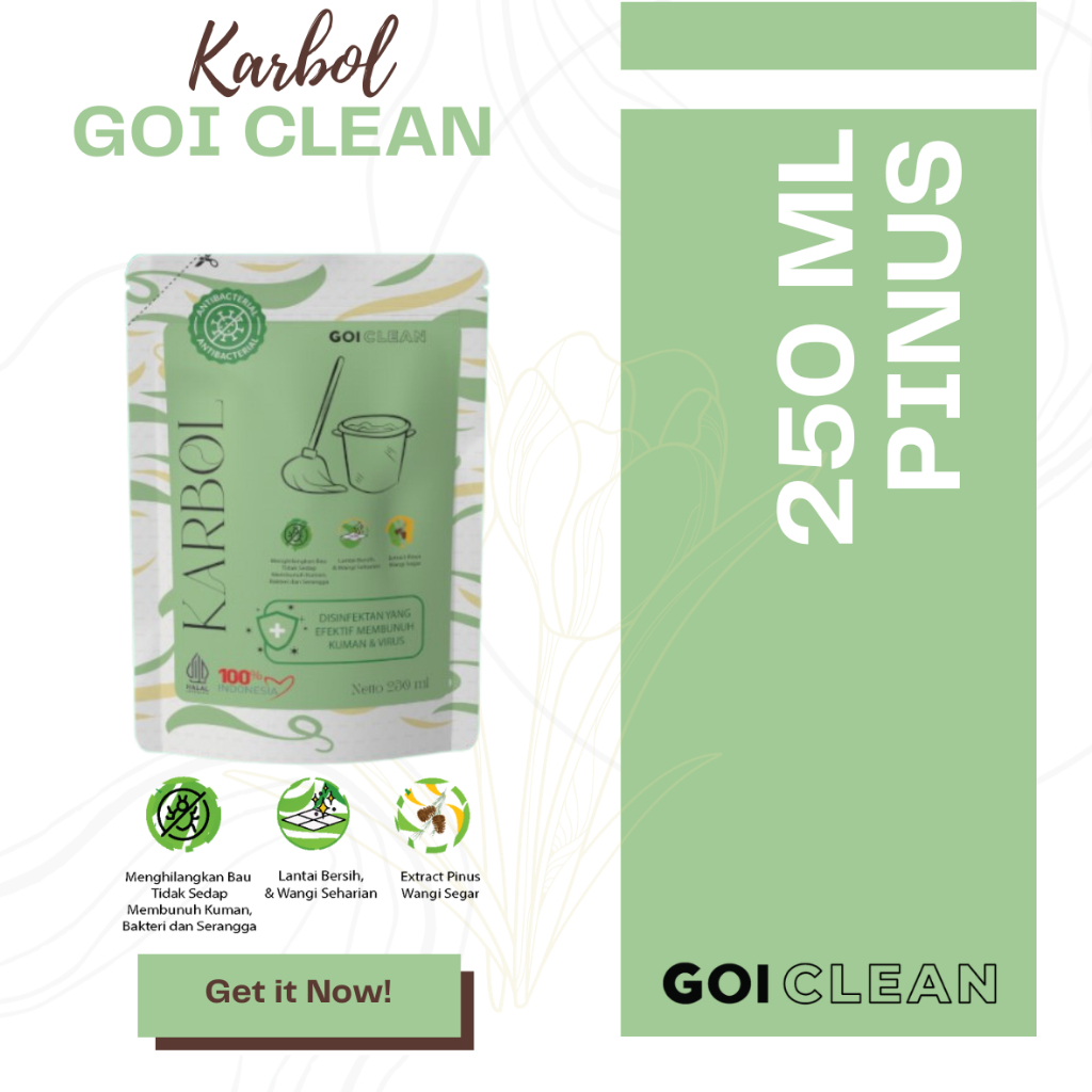 Jual GOI CLEAN | KARBOL Sereh & Pinus 250 ml Cairan Pembersih Lantai Anti Bakteri | Shopee Indonesia