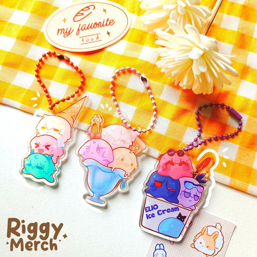 Jual (RiggyMerch) HSR Ice Cream Keychain | Keychain Es Krim Honkai Star ...