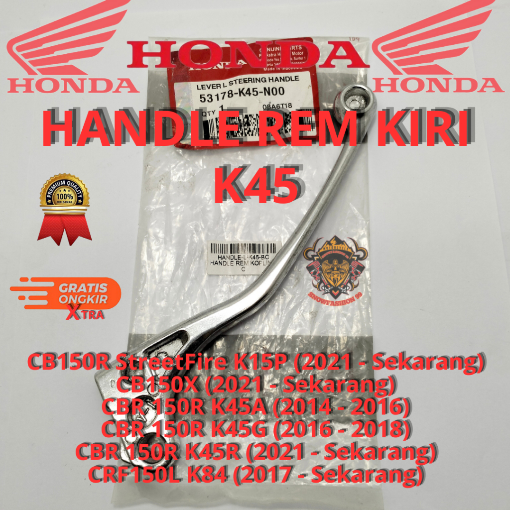 Jual HANDLE REM KIRI HONDA CBR150R K45 HANDLE KOPLING CB150R ,CB150X ...