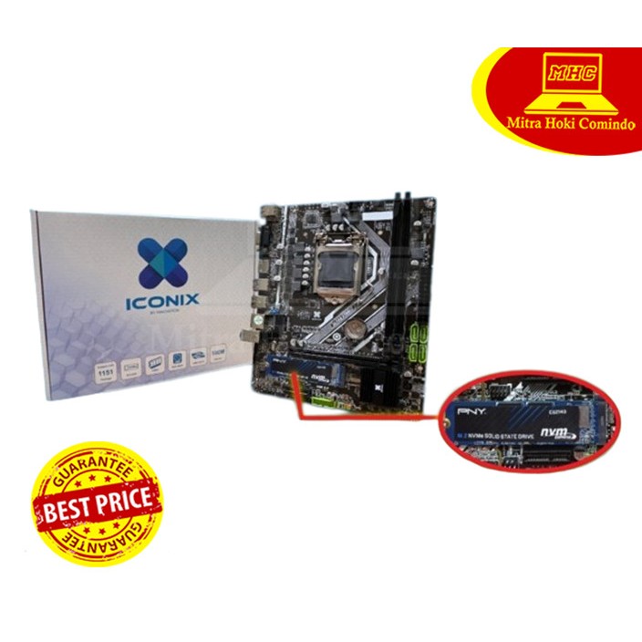 Jual MOTHERBOARD H110 ICONIX H110-IT LGA 1151 DDR4 M2 NVME MAINBOARD ...