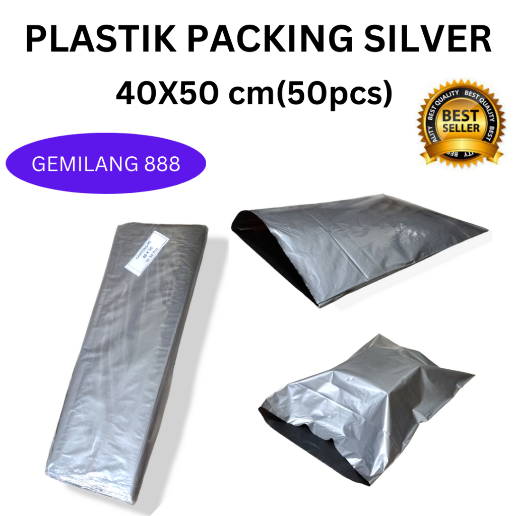 Jual HD packing Silver Uk 40x50, Plastik Packing. Kantong sampah Silver ...