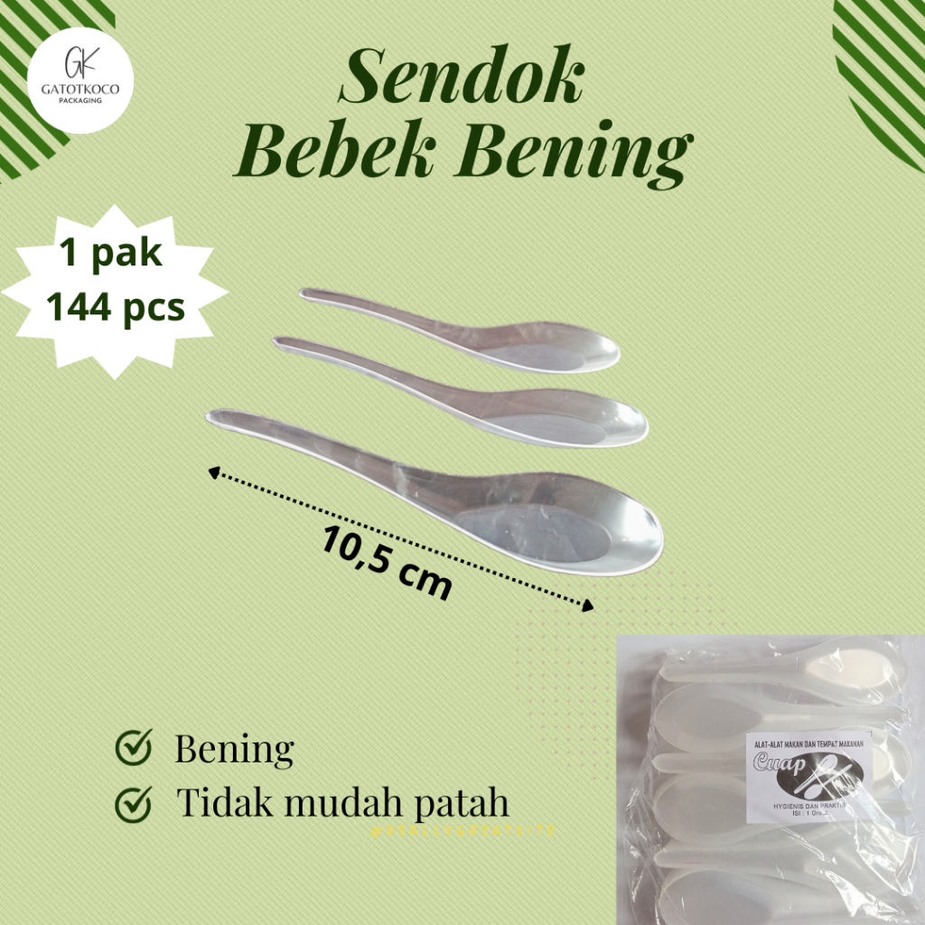 Jual (144 pcs) Sendok Bebek Bening/putih dop/Sendok pendek/Sendok makan ...