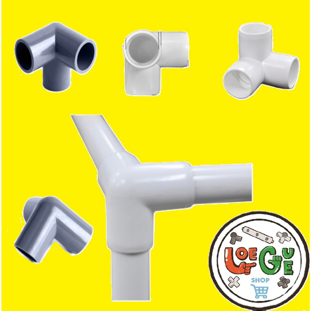 Jual Fitting 3 Way PVC sambungan konektor side tee elbow pipa 3 cabang ...