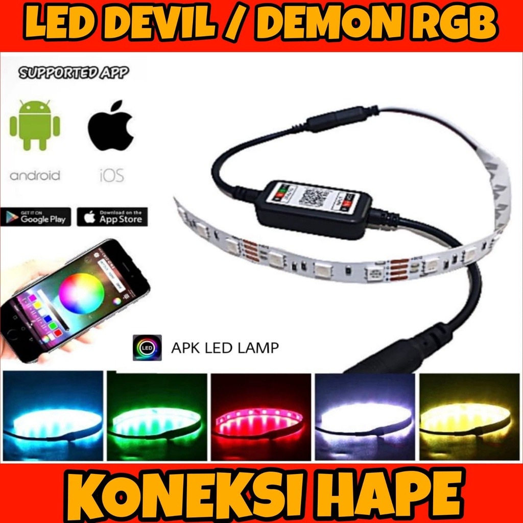 Jual TERMURAH LAMPU LED DEMON RGB / DEVIL RGB / LED STRIP RGB KONEKSI ...