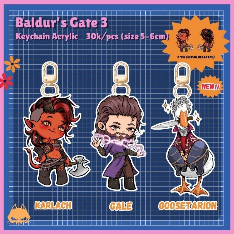 Jual [OPEN PO] Keychain Acrylic Baldur's Gate 3 Karlach, Gale, dan ...