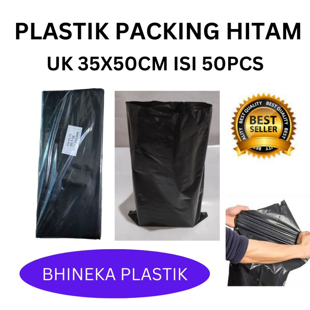 Jual HD Packing Hitam 35x50 (isi 50pcs), Plastik sampah kecil, Plastik ...