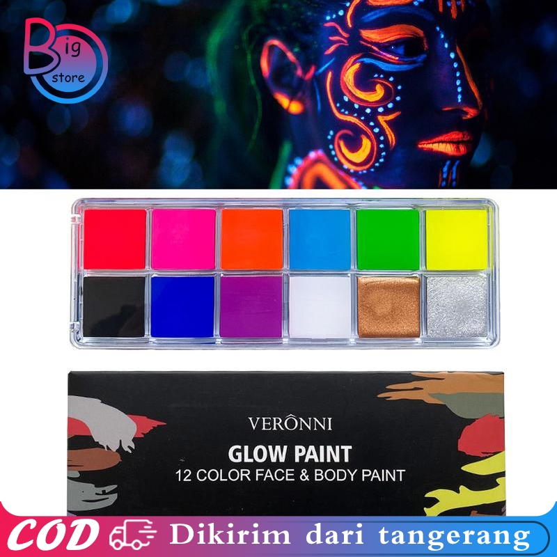 Jual UV Face Body Painting 12 Warna Body Paint Cat Wajah Painting Night ...