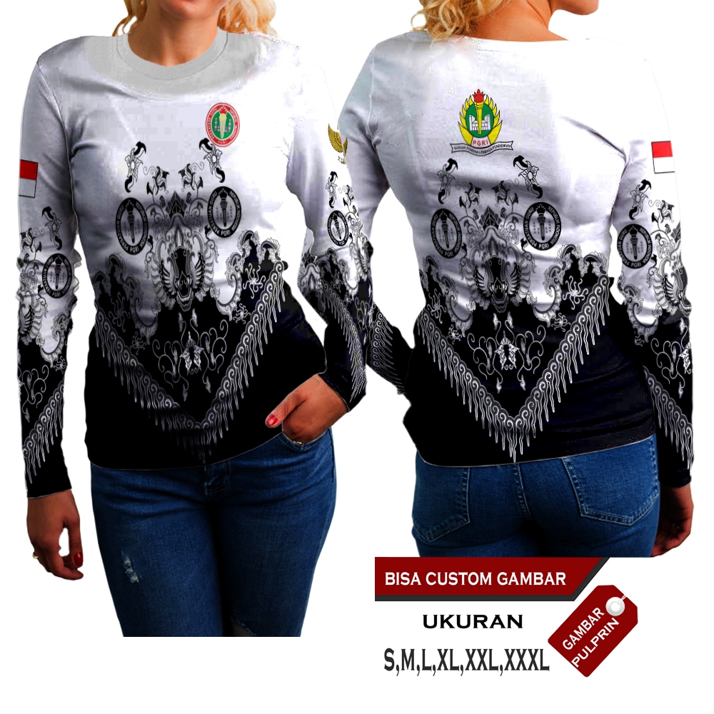 Jual Baju PGRI Wanita/Baju Guru/Seragam Batik PGRI/Baju Kaos T-shirt ...