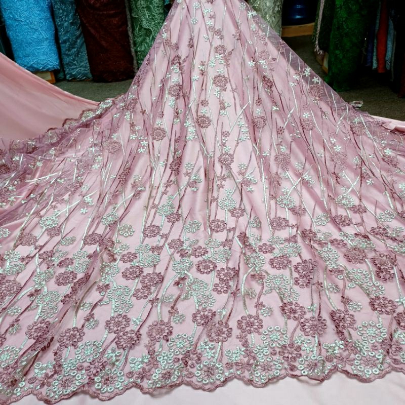 Jual kain Tile bordir two tone/tile two tone terbaru/harga persetengah ...