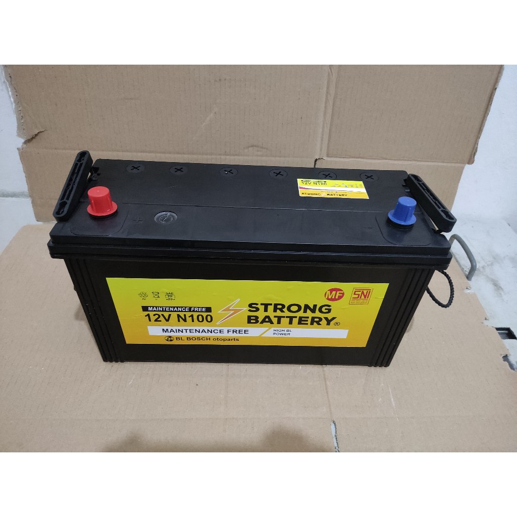 Jual AKI KERING STRONG BATTERY, TRUK, BUS, KAPAL N100 MF 12V-100AH-CCA 867A | Shopee Indonesia