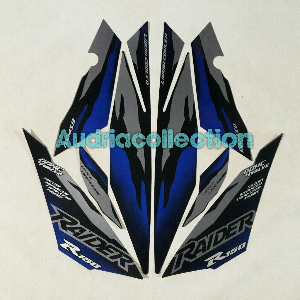 Jual Sticker Striping Motor Suzuki Raider R150 2024 Biru | Shopee Indonesia