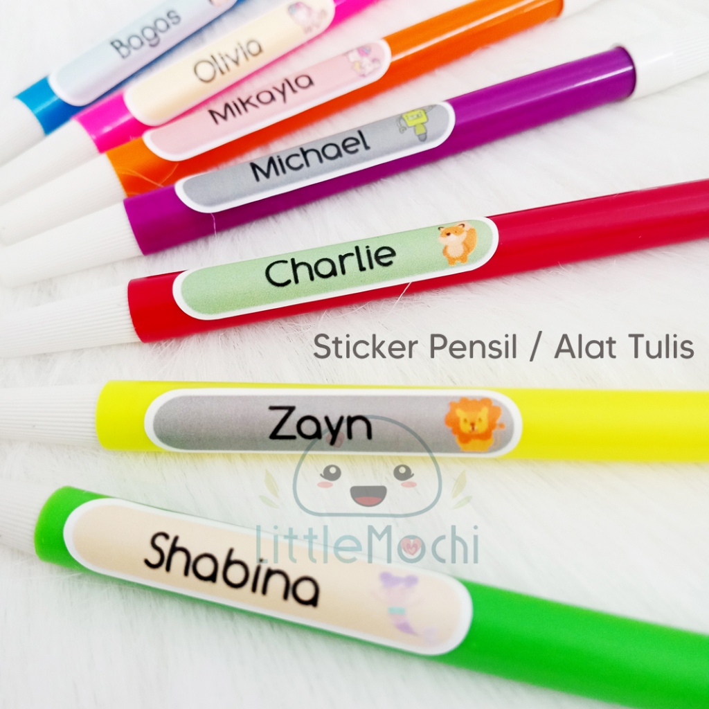 Jual Isi 180 pcs Sticker Label Nama Pensil / Sticker Nama Alat Tulis ...