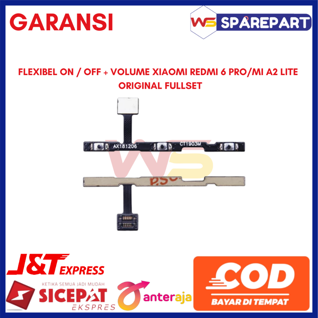 Jual FLEXIBEL ON / OFF + VOLUME XIAOMI REDMI 6 PRO/MI A2 LITE - ORIGINAL FULLSET | Shopee Indonesia