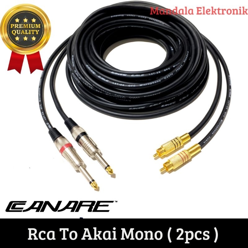 Jual kabel audio 2 rca to 2 jack akai mono 1set 10 meter | Shopee Indonesia
