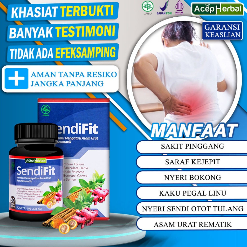 Jual Sendifit Original Obat Sakit Pinggang Saraf Kejepit Nyeri Sendi ...