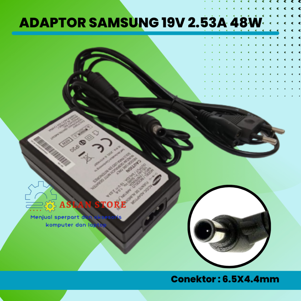 Jual ADAPTOR CHARGER TV LED LED MONITOR SAMSUNG 19V 2.53A JARUM 19volt ...