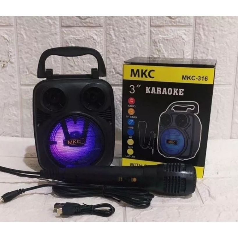 Jual SPEAKER MINI MKC TIPE 316 + MIC / SPEAKER KARAOKE FREE Mic ...