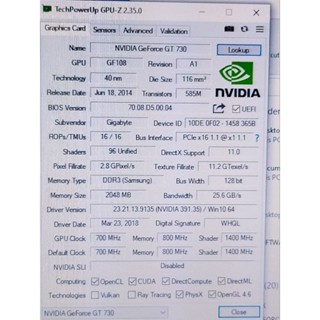 Jual vga gt 705 710 730 1gb & 2gb ddr3 ddr5 direx 12 low profile hemat ...