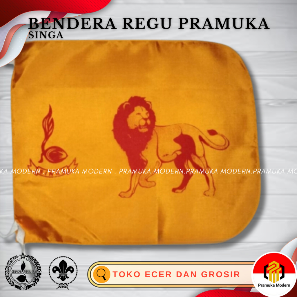 Jual Bendera regu singa bendera regu pramuka putra singa (bijian ...