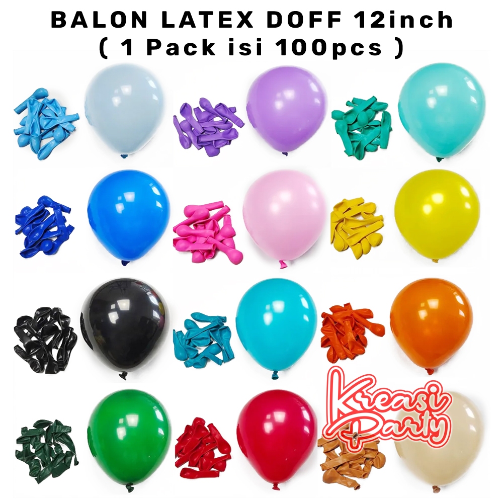 Jual Balon Latex Doff 1 pack isi 100 pcs / Balon Per Pack / Balon Karet ...