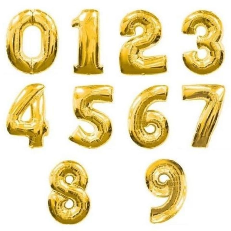 Jual BALON ANGKA/ BALON FOIL ANGKA/ balon angka 40cm/balon angka biru ...