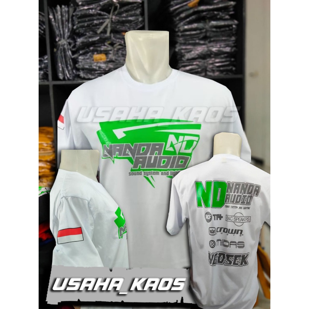 Jual baju kaos NANDA AUDIO SOUND SYSTEM warna putih lengan pendek 100% ...