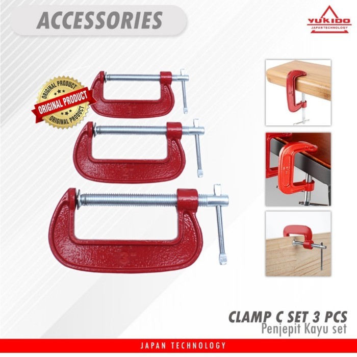 Jual Clamp SET - Clamp C Alat Penjepit - C Clamp Set 1 2 3 Inch ...