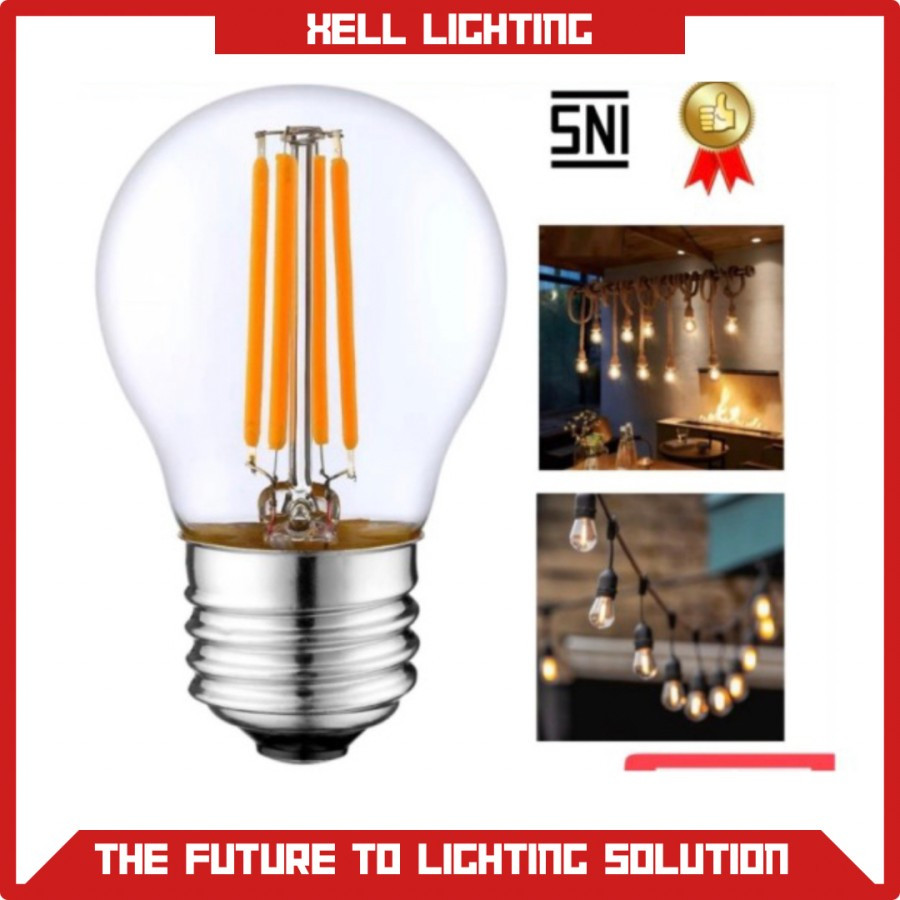Jual lampu led filamen 2w 4w bohlam pijar edison cafe kafe g45 | Shopee ...