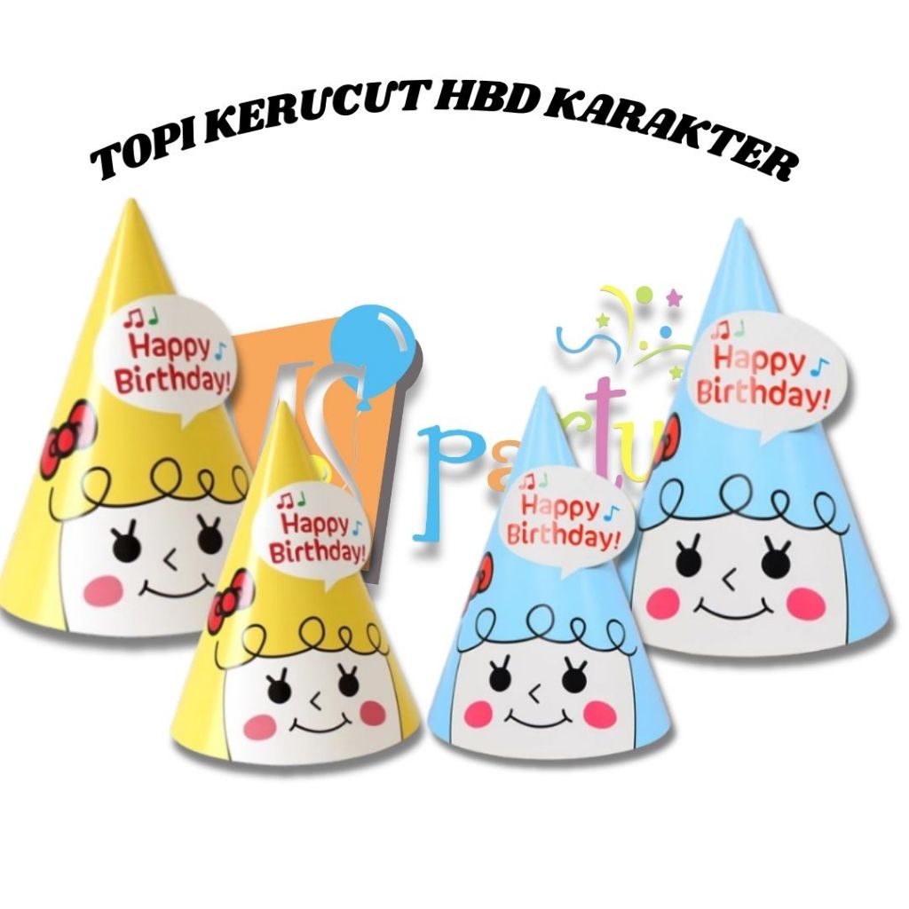 Jual MS.PARTY TOPI KERUCUT ULANG TAHUN KARAKTER / TOPI ULANG TAHUN ...