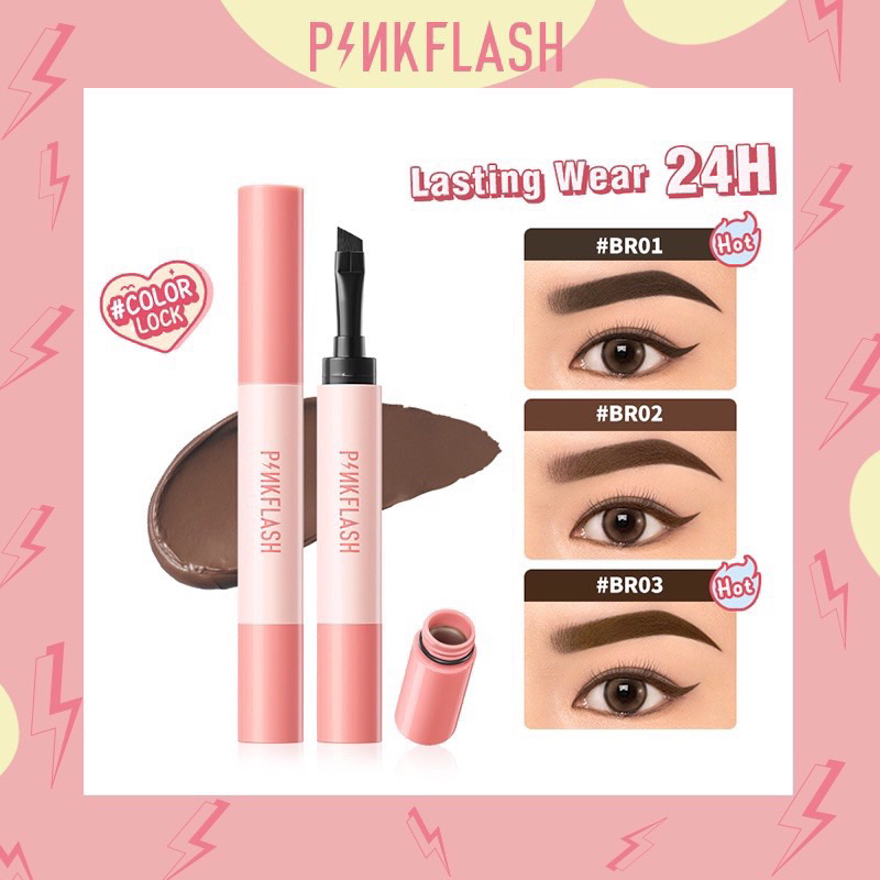 Jual PINKFLASH PF-E16 SMUDGE PROOF BROW EYEBROW POMADE INKED BROW ...