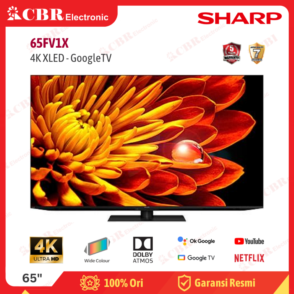 Jual TV SHARP 65 Inch LED 65FV1X (XLED-4K Google TV) | Shopee Indonesia
