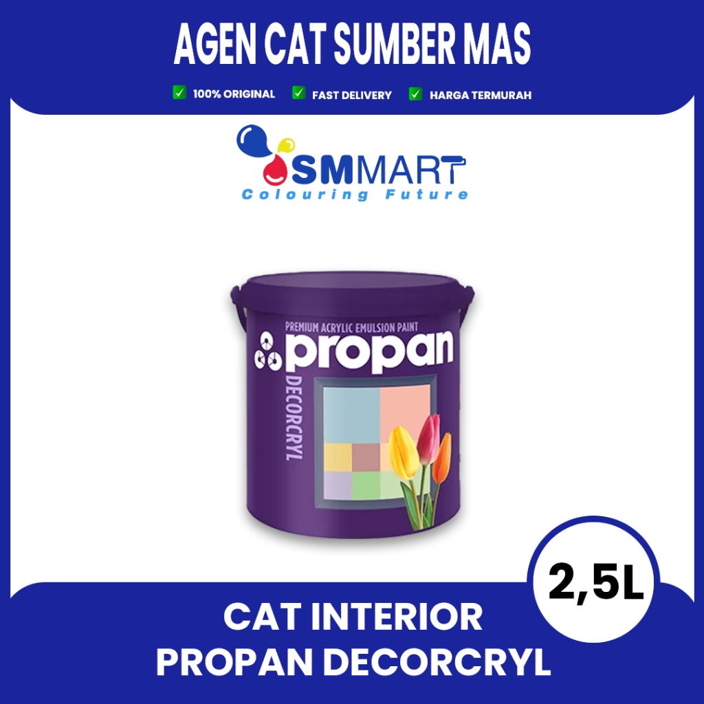 Jual CAT TEMBOK INTERIOR MATT PREMIUM PROPAN DECORCRYL WHITE-9101 2,5L ...