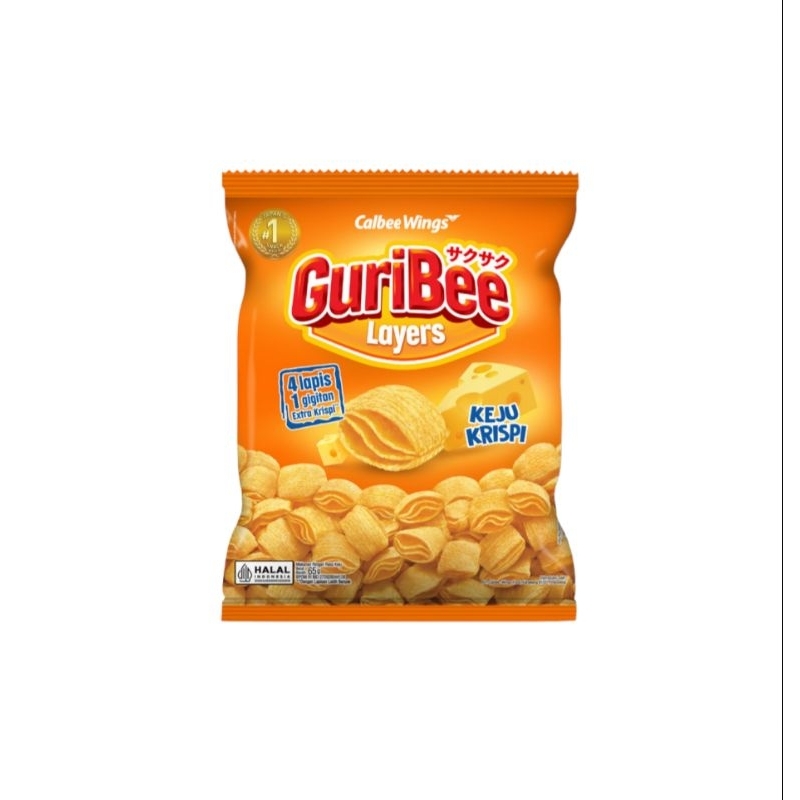 Jual GuriBee Layers Makanan Ringan Keju Krispi 65g | Shopee Indonesia