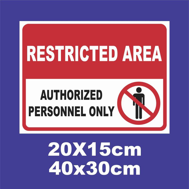 Jual Stiker Restricted Area | Shopee Indonesia