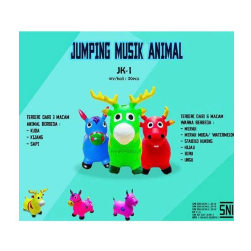 Jual Mainan Anak Animal Jumping Karet/Mainan Anak Sapi Kuda Rusa ...