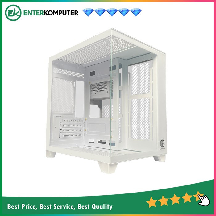 Jual CUBE GAMING SHAFEL Lite Version WHITE mATX Tempered Glass - Casing ...