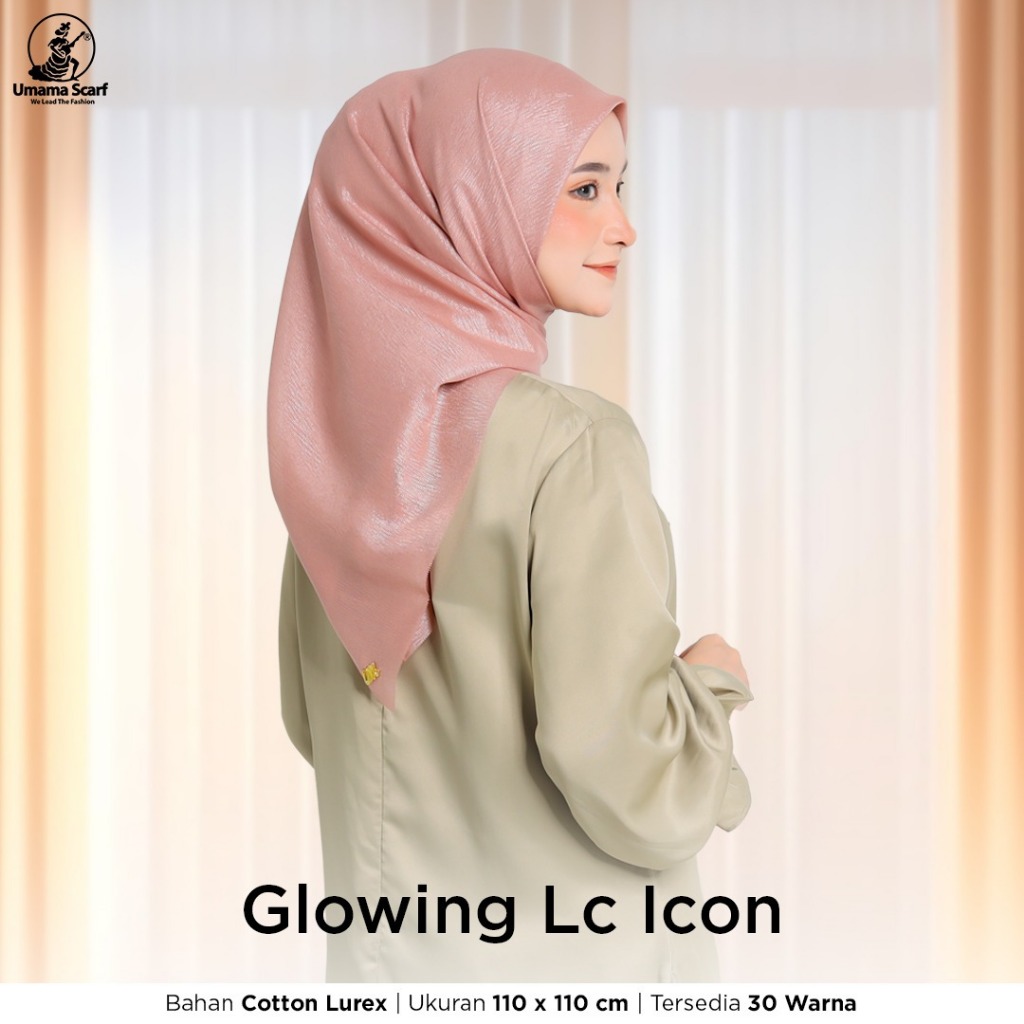 Jual UMAMA GLOWING LC ICON METAL LOGO Hijab Segiempat LC Square Cotton ...
